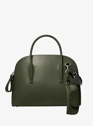 Michael Kors Kaitlin Large Leather Dome Satchel - Green
