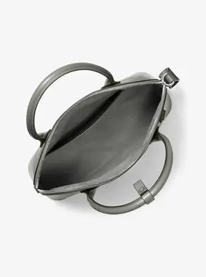 Michael Kors Kaitlin Large Leather Dome Satchel - Grey