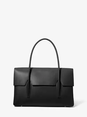 Michael Kors Natasha Large Leather Satchel - Black