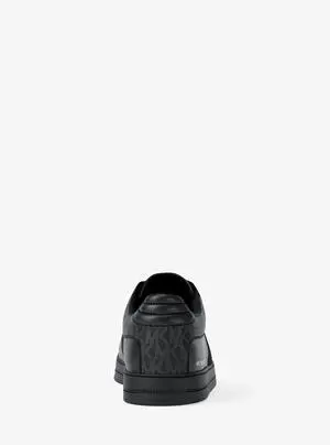Michael Kors Brady Signature Logo And Leather Low Top Sneakers - Black