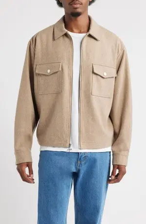SANTO STUDIO Trapani Wool-blend Zip-up Jacket