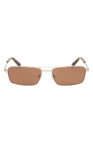 Abercrombie 57mm Square Sunglasses - Gold/solid Dark Brown Lens