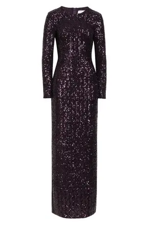 Michael Kors Sequin Long Sleeve Gown