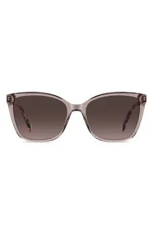 Carolina Herrera 56mm Gradient Rectangular Sunglasses - Brown/brown Sf