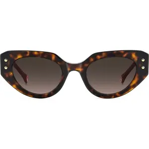 Carolina Herrera 50mm Gradient Cat Eye Sunglasses - Havana Red/brown Sf