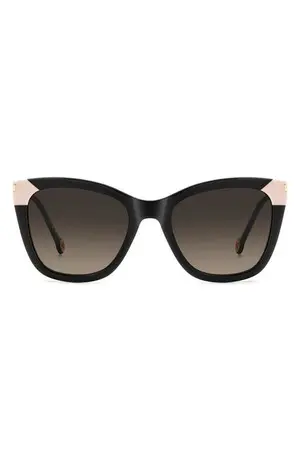 Carolina Herrera 54mm Rectangular Sunglasses - Black/brown Sf