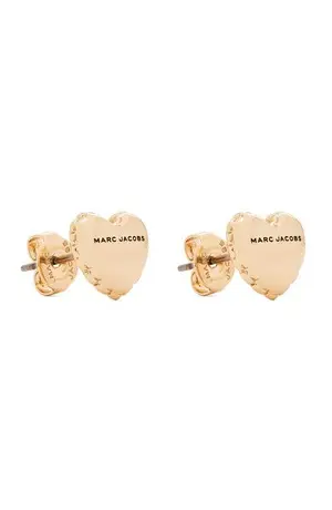 Marc Jacobs Micro Heart Balloon Stud Earrings - Light Antique Gold