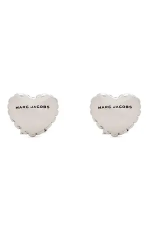 Marc Jacobs Micro Heart Balloon Stud Earrings Light Antique Silver