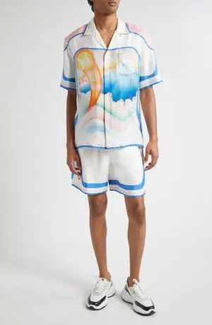 Casablanca Fuji Icon Silk Shorts