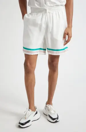 Casablanca Drawstring Silk Shorts