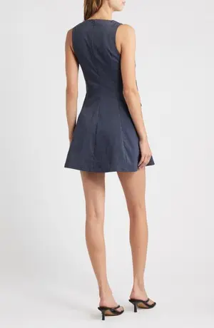 Mango Deni Tie Front Fit & Flare Mini Dress