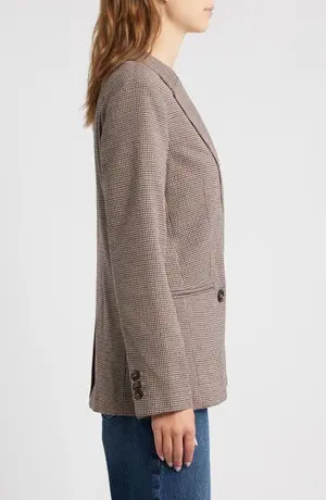 Mango Houndstooth Double-breasted Blazer