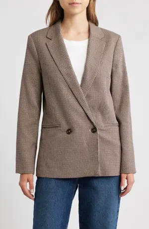 Mango Houndstooth Double-breasted Blazer