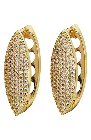 PANACEA Pavé Hoop Earrings - Gold