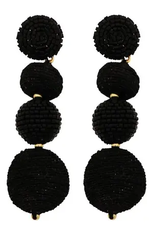 PANACEA Linear Drop Earrings - Black