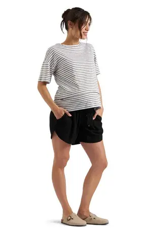 RIPE MATERNITY Claudette Nursing Tee - White/ink