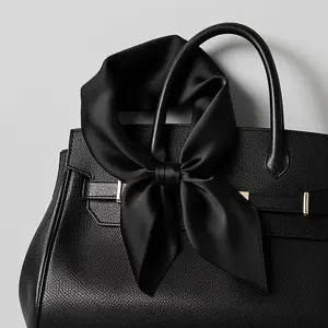 SILKSILKY Mulberry Silk Square Scarf - Black