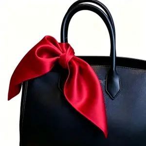 SILKSILKY Mulberry Silk Square Scarf - Red