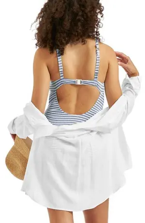 RIPE MATERNITY Dune Stripe One Piece Maternity Swimsuit - Indigo