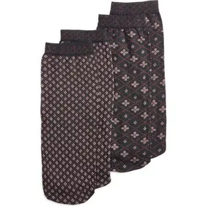 Oroblu 2-pack Patterned Crew Socks - Black/rose