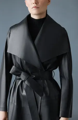Mackage Mai Leather Trench Coat - Black