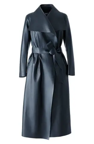 Mackage Mai Leather Trench Coat - Black