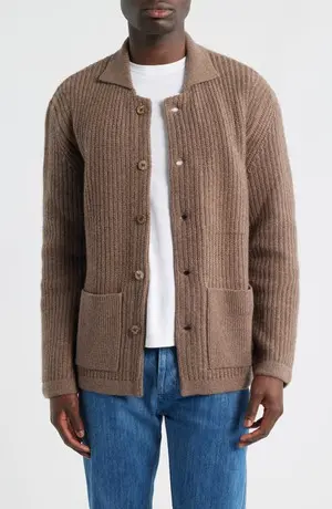 ALEX CRANE Kite Merino Wool Cardigan - Coffee