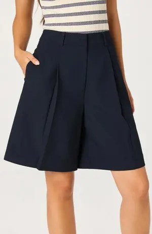 Astr The Label Quillie Pleated Bermuda Shorts
