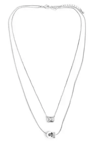 PANACEA Crystal Pendants Layered Chain Necklace