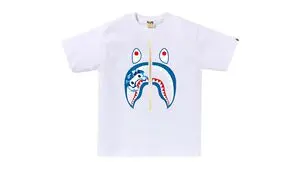 BAPE Abc Camo Milo Shark Tee Shirt - White/blue