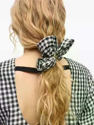 GANNI Checked Seersucker Scrunchie