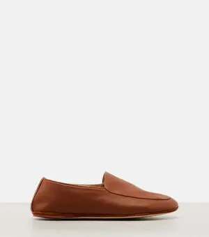 Loro Piana Anton Walk Leather Loafers - Brown