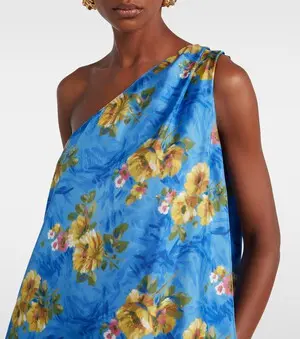 La DoubleJ Roy Floral Silk Twill Maxi Dress - Blue