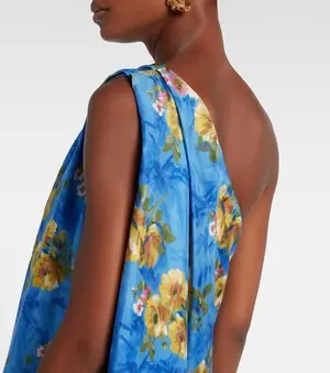 La DoubleJ Roy Floral Silk Twill Maxi Dress - Blue