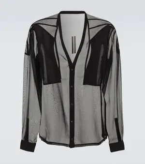 Rick Owens Sheer Silk Shirt - Black