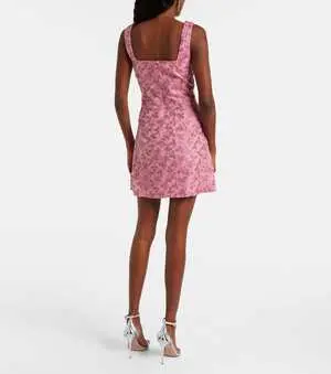 MARKARIAN Floral Sequined Mini Dress