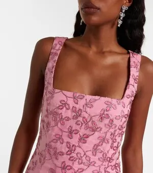 MARKARIAN Floral Sequined Mini Dress