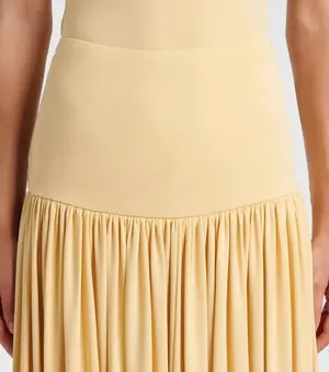 AYA MUSE Gathered Jersey Maxi Skirt - Yellow