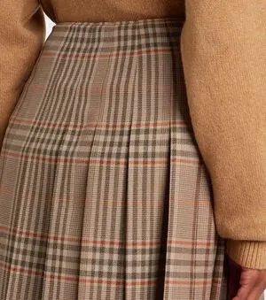 Burberry Check Wool Miniskirt - Beige