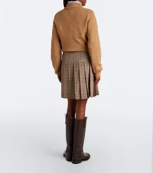 Burberry Check Wool Miniskirt - Beige