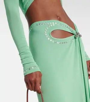 Rabanne Cutout Embellished Crop Top