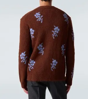 JIL SANDER Intarsia Alpaca And Wool-blend Cardigan