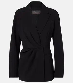 Max Mara Draped Cady Wrap Jacket - Black