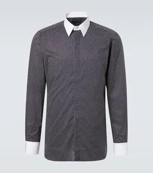 TOM FORD Polka-dot Cotton Poplin Shirt - Black
