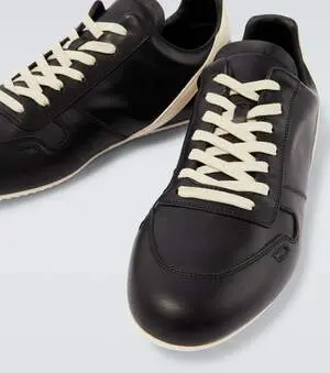 Rick Owens Minimal Leather Sneakers - Black