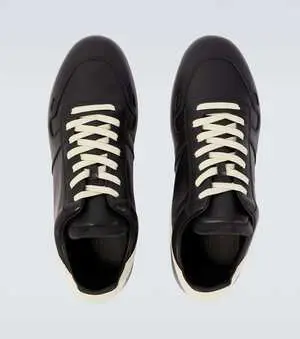 Rick Owens Minimal Leather Sneakers - Black