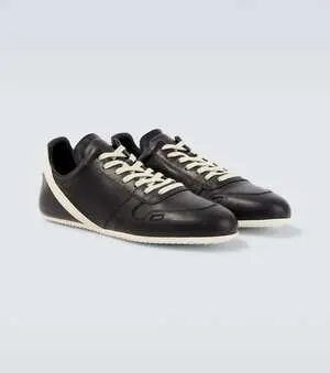 Rick Owens Minimal Leather Sneakers - Black