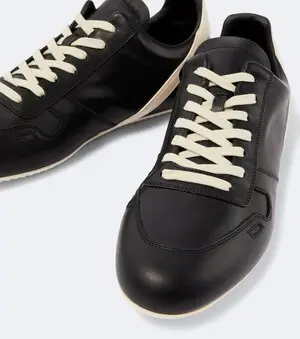 Rick Owens Minimal Leather Sneakers - Black