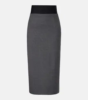 Sportmax Finire Virgin Wool Pencil Skirt - Grey