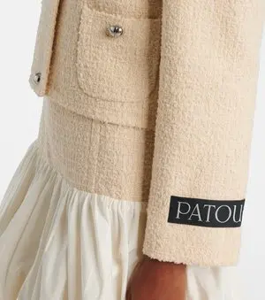 PATOU Logo Wool-blend Bouclé Jacket - Yellow